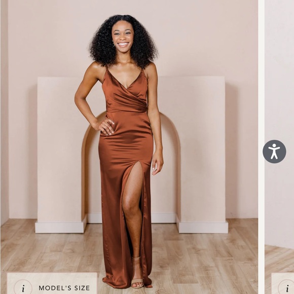 Revelry | Dresses | Satin Rust Bridesmaid Dress | Poshmark